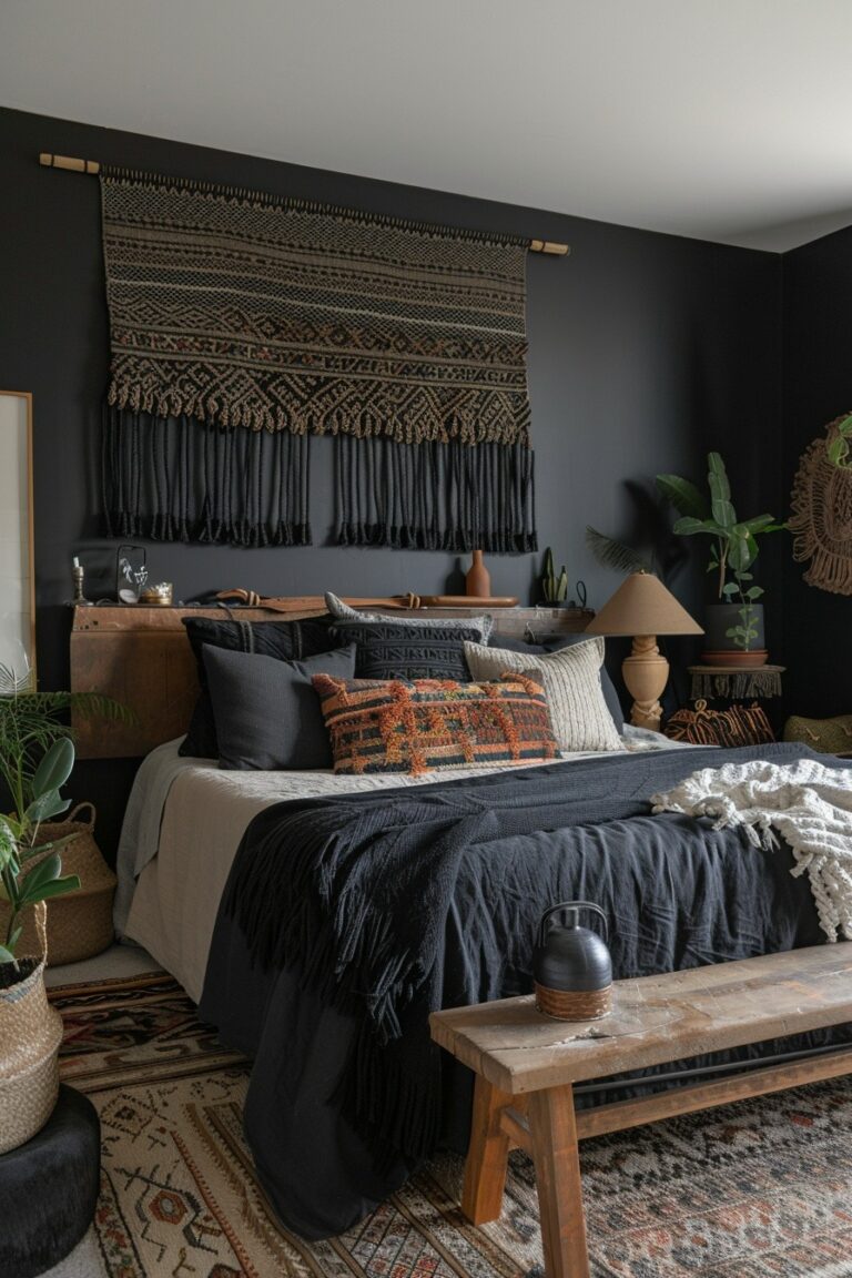 29 Black Boho Bedroom Ideas