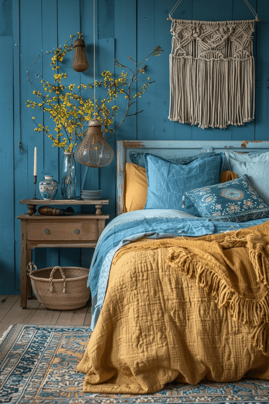 29 Blue And Yellow Boho Decor Ideas: Blend Vibrant Hues For A Chic And ...