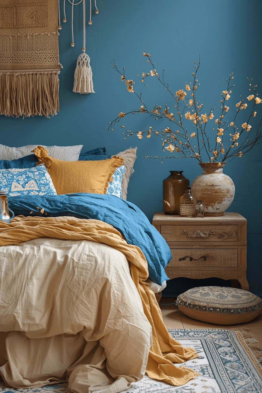 29 Blue And Yellow Boho Decor Ideas: Blend Vibrant Hues For A Chic And ...