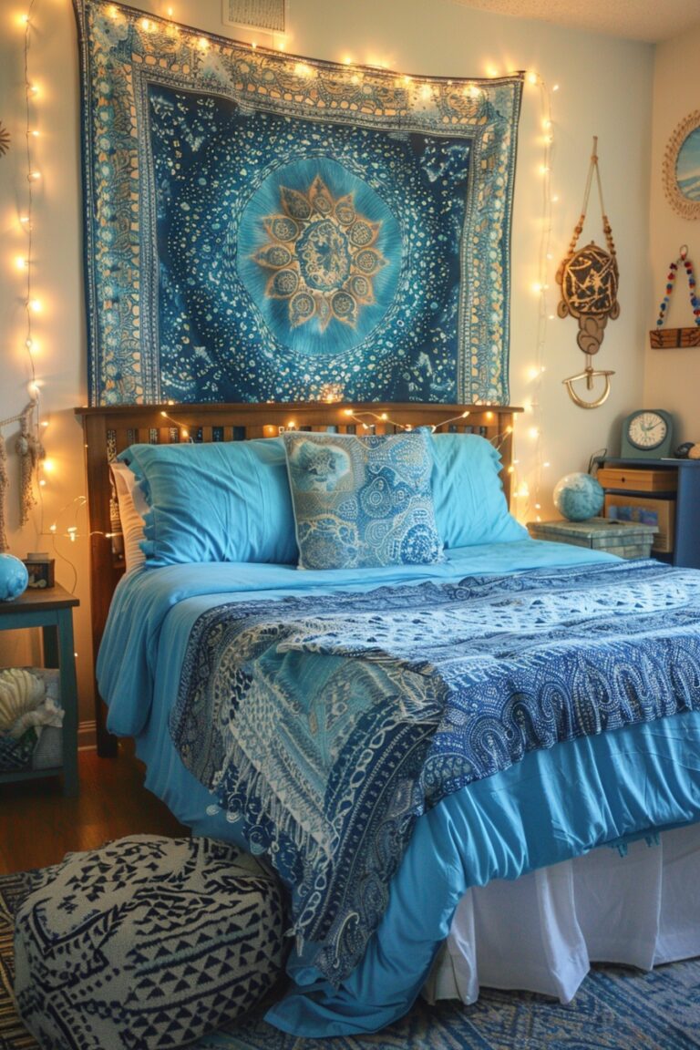 29 Blue Boho Dorm Room Ideas For A Stylish And Serene Environment