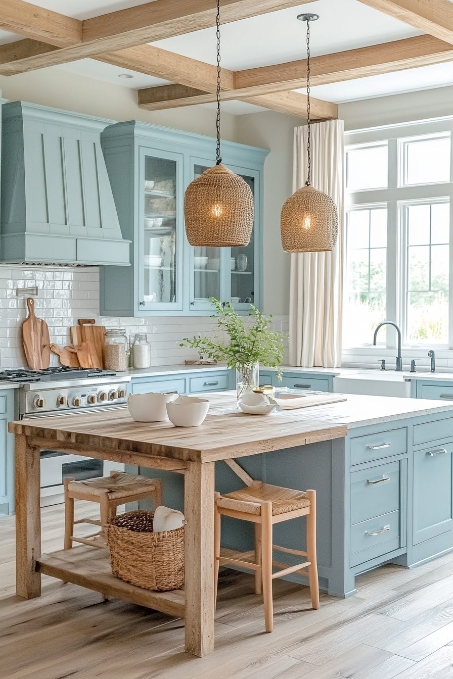 29 Coastal Farmhouse Kitchen Ideas That Combine Beach Vibes With Rustic ...