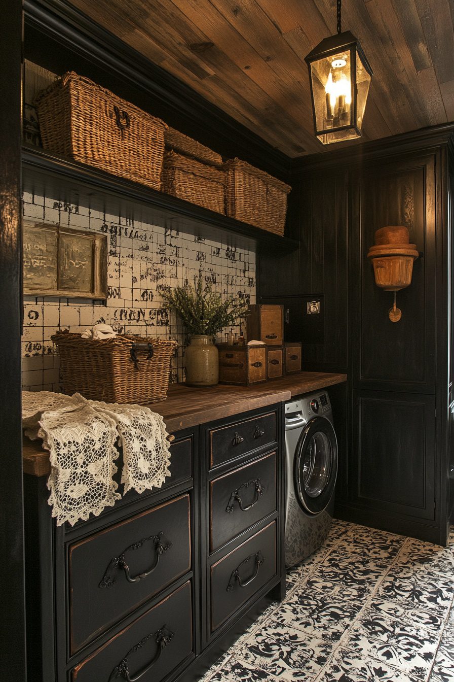 29 Western Gothic Laundry Room Ideas To Bring Rustic Charm With A Dark ...