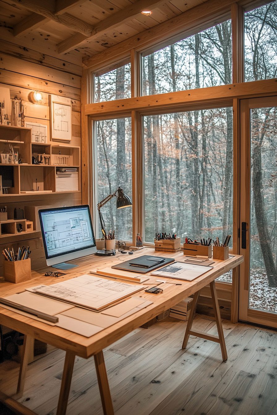 29 Small Cabin Office Designs Perfect For Tiny Home Living
