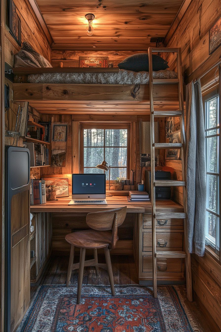 29 Small Cabin Office Designs Perfect For Tiny Home Living