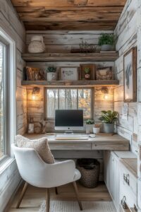 29 Small Cabin Office Designs Perfect For Tiny Home Living