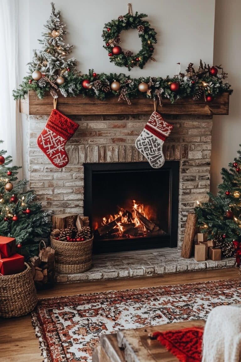 29 Fireplace Christmas Decorations For A Warm And Inviting Atmosphere
