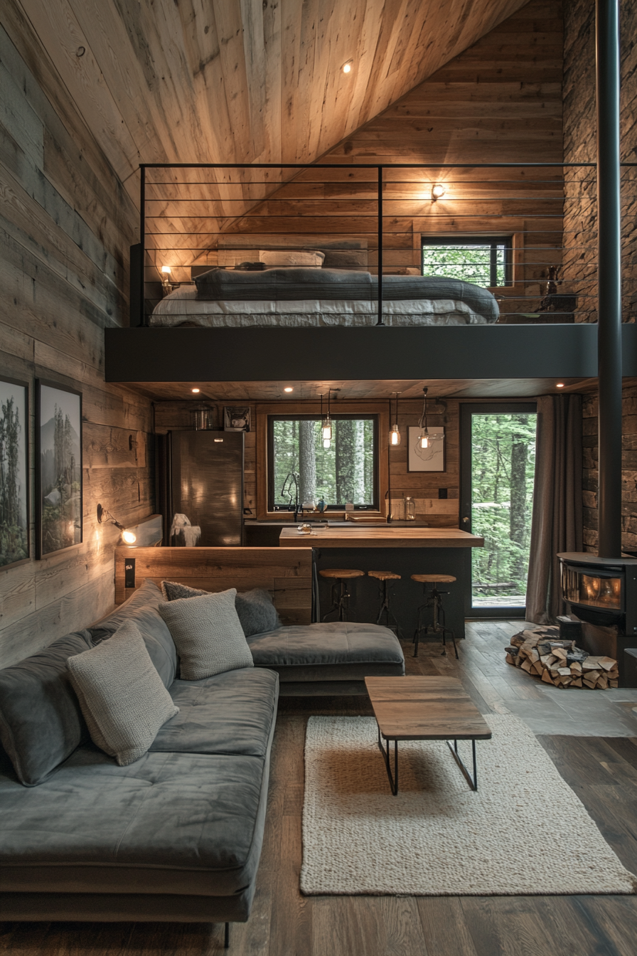 29 Small Cabin Interior With Loft Ideas For The Ultimate Cozy Escape