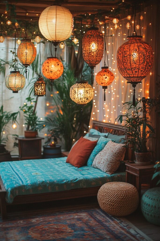 29 Boho Fairy Lights Bedroom Ideas To Create A Beautiful, Ethereal ...