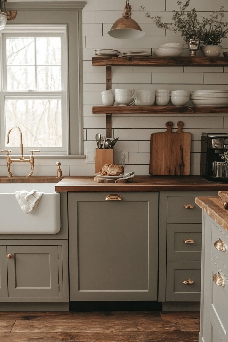 29 Greige Kitchen Cabinets Styles To Create A Balanced And Beautiful ...