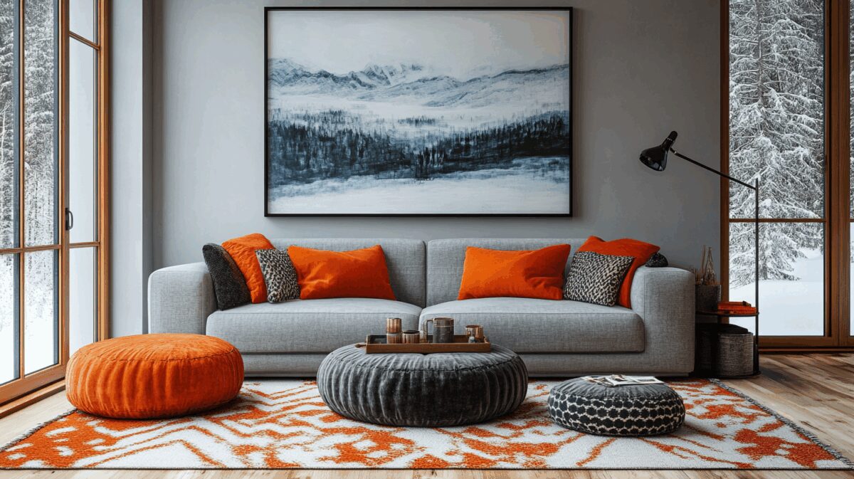 29 Grey And Orange Living Room Inspirations For A Harmonious Color Scheme