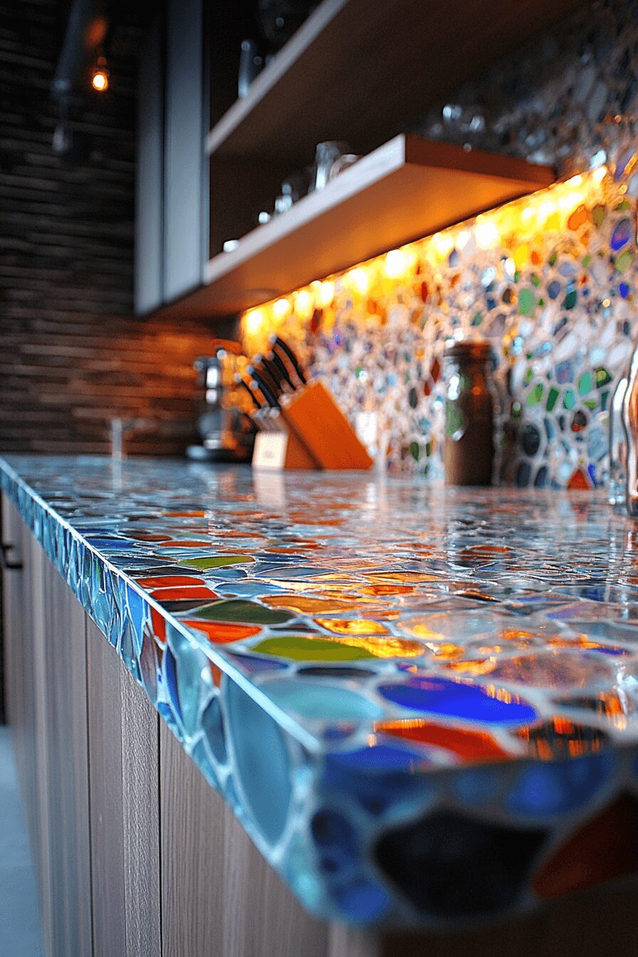 29 Recycled Glass Countertops That Sparkle With Sustainable Style
