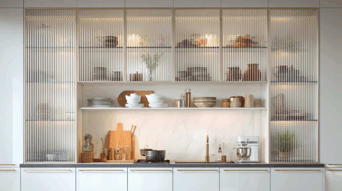29 Fluted Glass Kitchen Cabinets That Transform Your Kitchen Into A ...